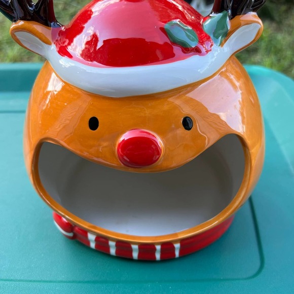 Holiday | Reindeer Candy Bowl Cute Open Mouth Reindeer | Poshmark